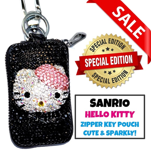 Sanrio | Accessories | Sanrio Hello Kitty Sparkly Zipper Key Pouch ...